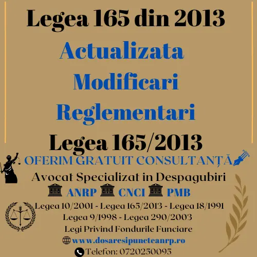 Legea 165 din 2013 Actualizata - Modificari/Reglementari