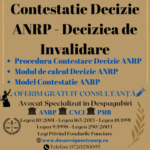 Model Contestatie Decizie ANRP - Deciziea de Invalidare