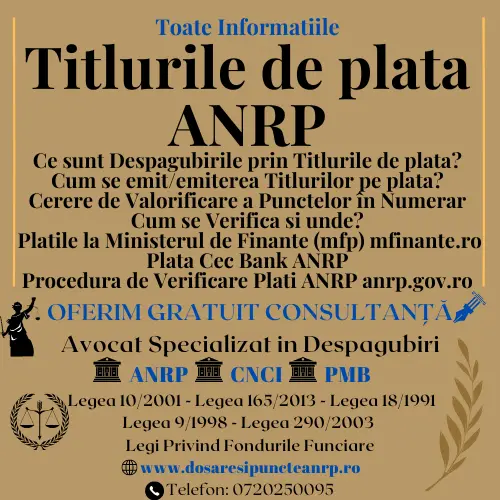 Titlurile de plata ANRP, Verificarea Despagubirilor/Termen .gov.ro