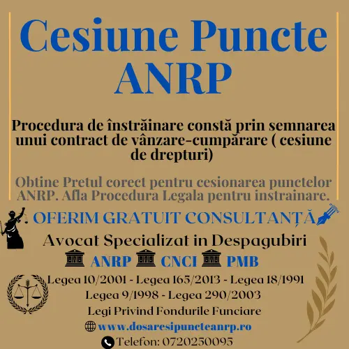 Cesiune Puncte ANRP - Procedura Instrainare/tranzactionare Lege